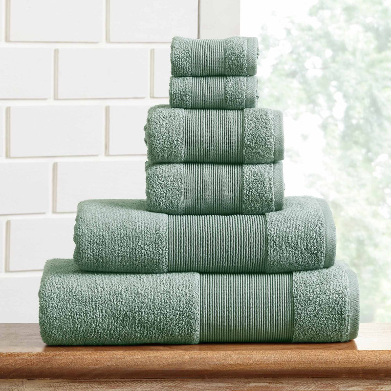Modern Threads - Air Cloud 6-Piece 100% Zero-Twist Cotton Towel Set - Bath Towels, Hand Towels ...